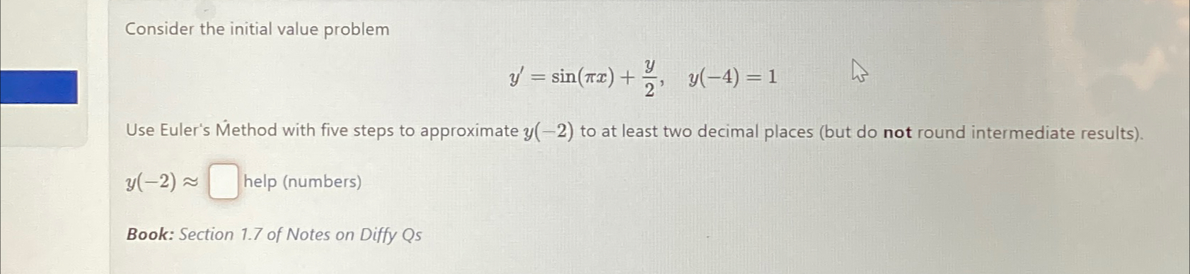 Solved Consider the initial value | Chegg.com