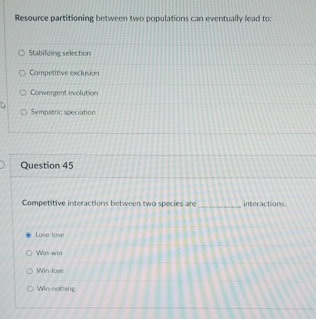 Solved 4 Resource partitioning between two populations can | Chegg.com