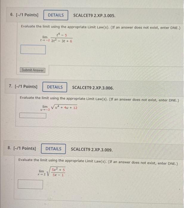 Solved Evaluate the limit using the appropriate Limit | Chegg.com