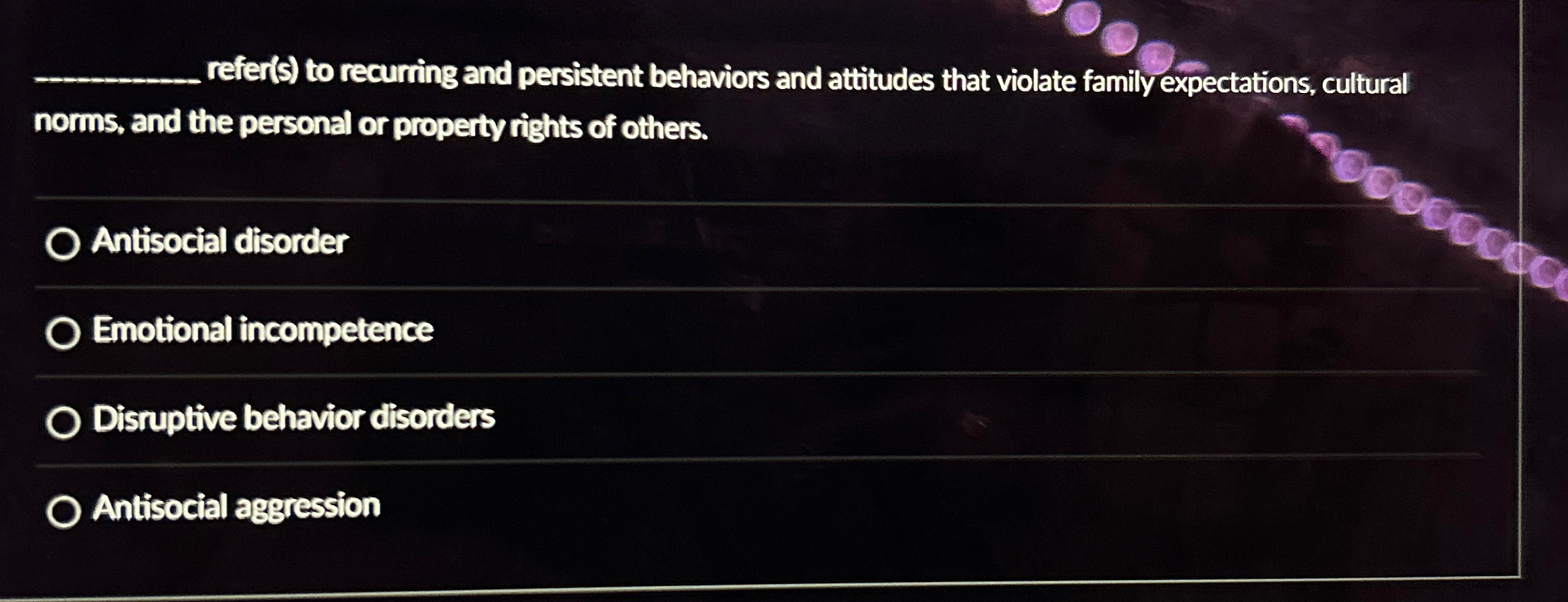 Solved refer(s) ﻿to recurring and persistent behaviors and | Chegg.com