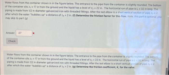 Solved Water flows from the container shown in in the figure | Chegg.com