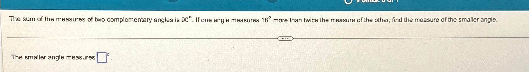 Solved The sum of the measures of two complementary angles | Chegg.com