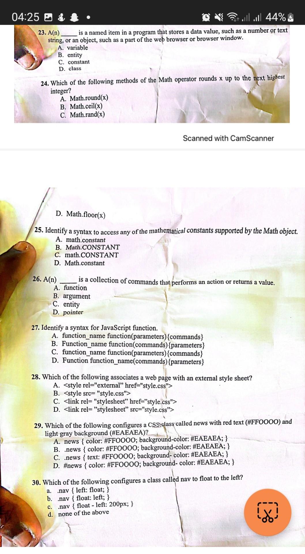 Solved 1. When a visitor clicks the submit button on a form, | Chegg.com