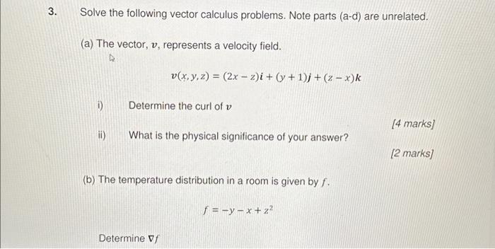 Solved 3. Solve the following vector calculus problems. Note | Chegg.com