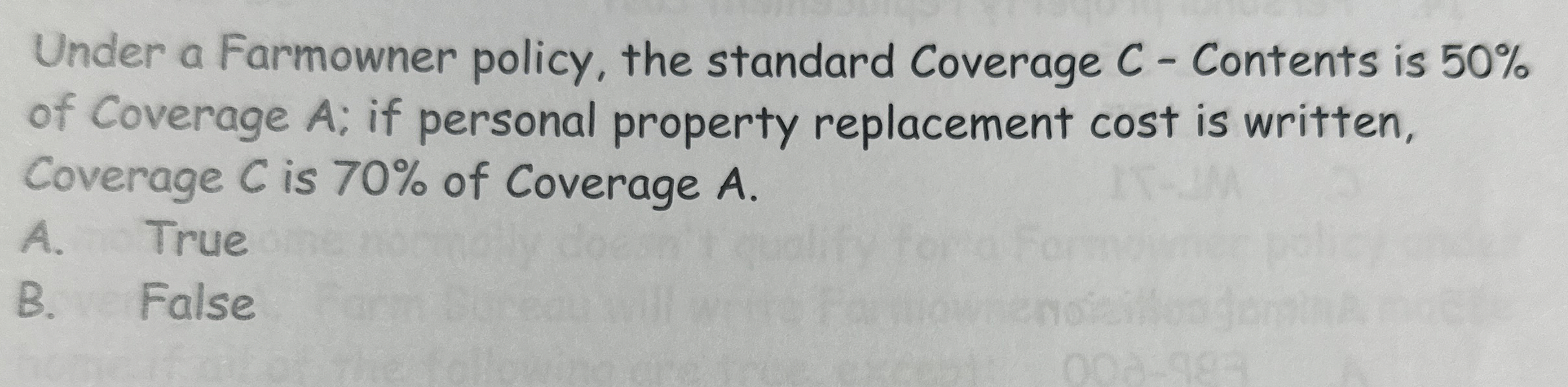 Solved Under a Farmowner policy, the standard Coverage C - | Chegg.com