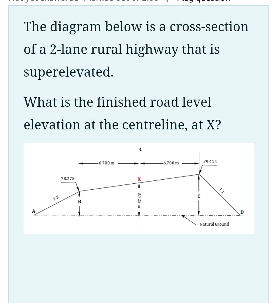 Solved The diagram below is a cross-section of a 2-lane | Chegg.com