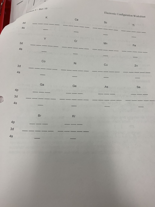 Solved Electronic Configuration Works Worksheet 4 - Rev 10 | Chegg.com