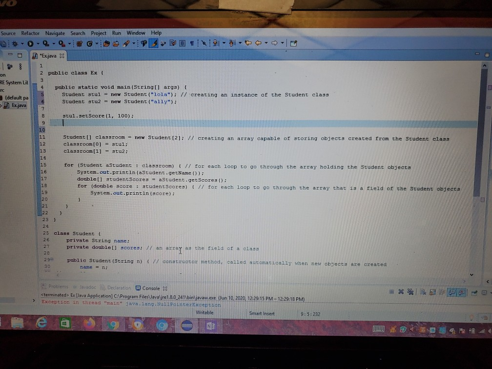 Solved Source Refactor Navigate Search Project Run Window | Chegg.com