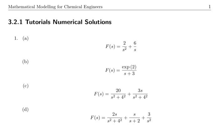 Solved 3.2.1 Tutorials Numerical Solutions 1. (a) | Chegg.com