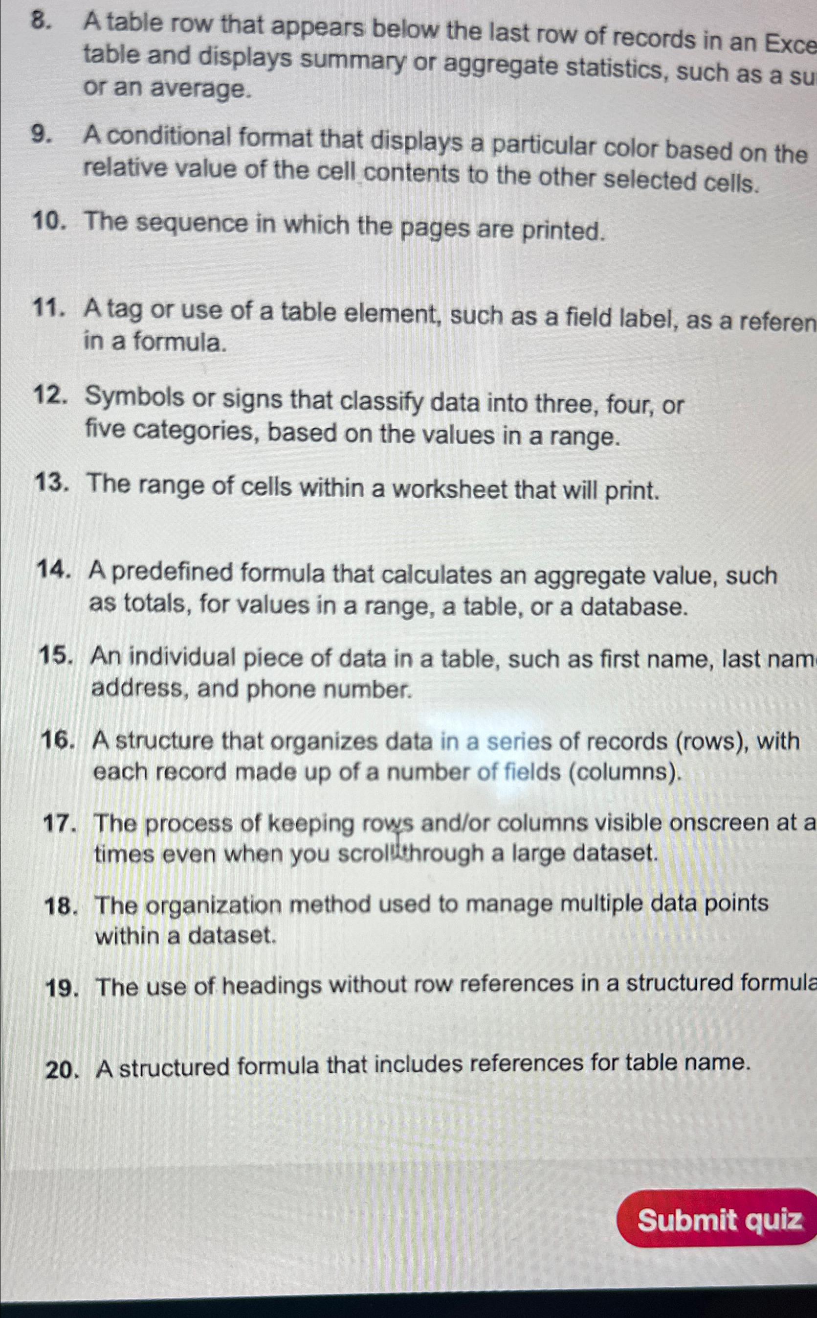 Solved A table row that appears below the last row of | Chegg.com