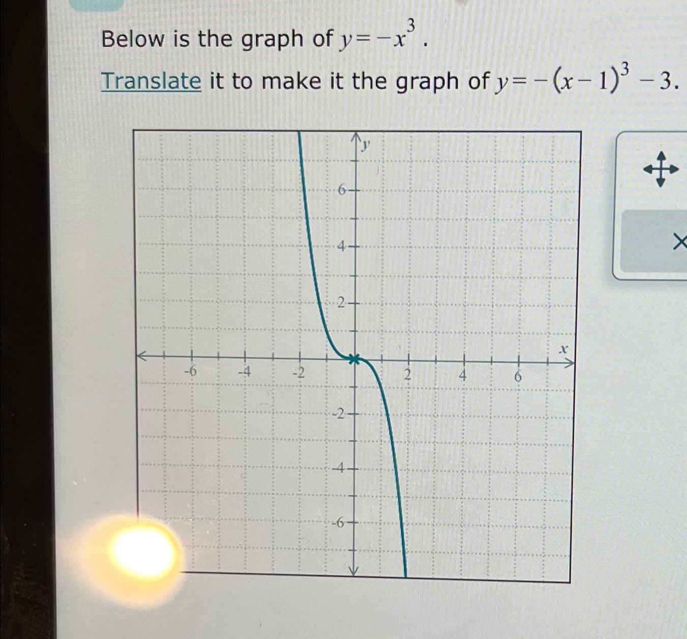 Solved Below is the graph of y=-x3.Translate it to make it | Chegg.com