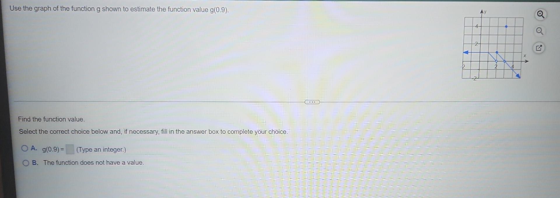 Solved Use the graph of the function g shown to estimate the | Chegg.com