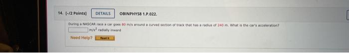 Solved 14. [-/2 Points) DETAILS OBINPHYS8 1.P.022. During | Chegg.com Solved 14. [-/2 Points) DETAILS OBINPHYS8 1.P.022. During | Chegg.com