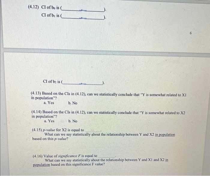 4. (40 points) Run Excel Regression Analysis on | Chegg.com