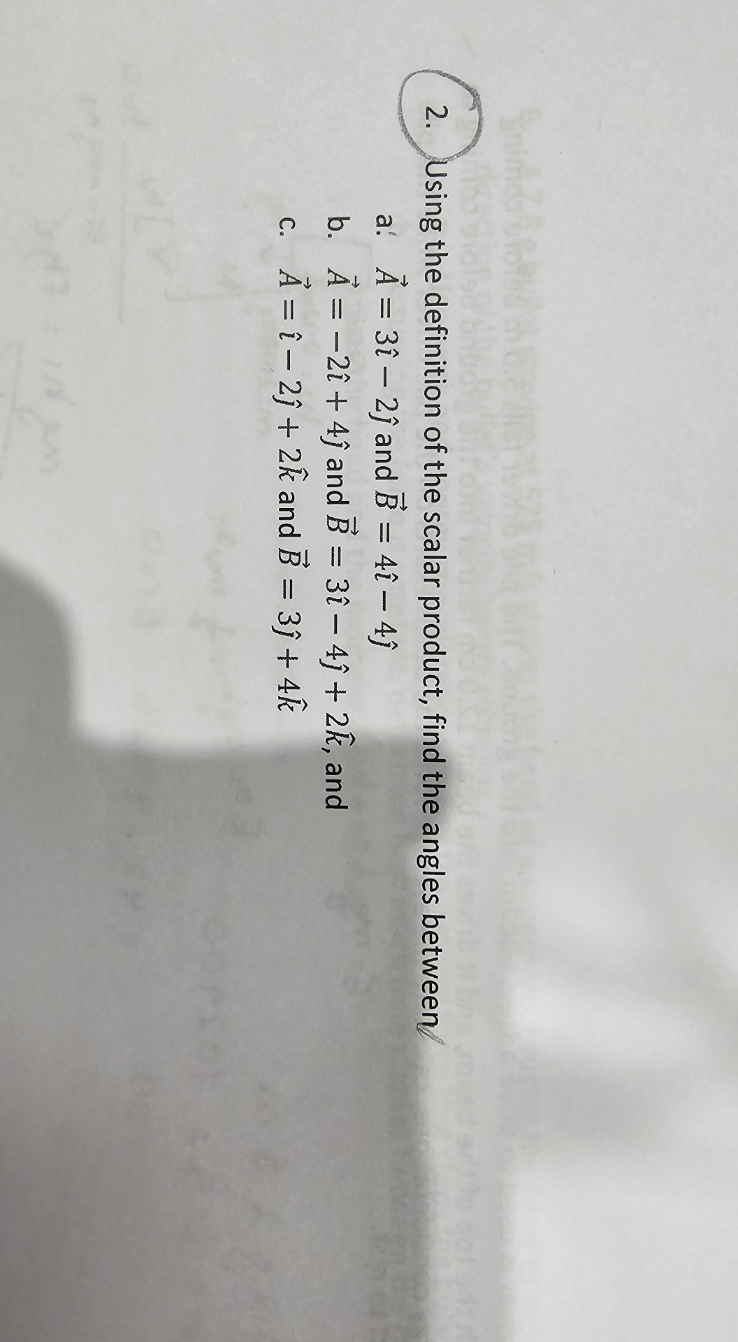 Solved Using the definition of the scalar product, find the | Chegg.com