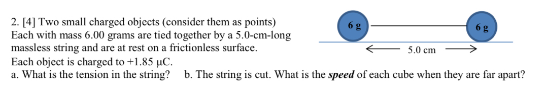 Solved [4] ﻿Two small charged objects (consider them as | Chegg.com