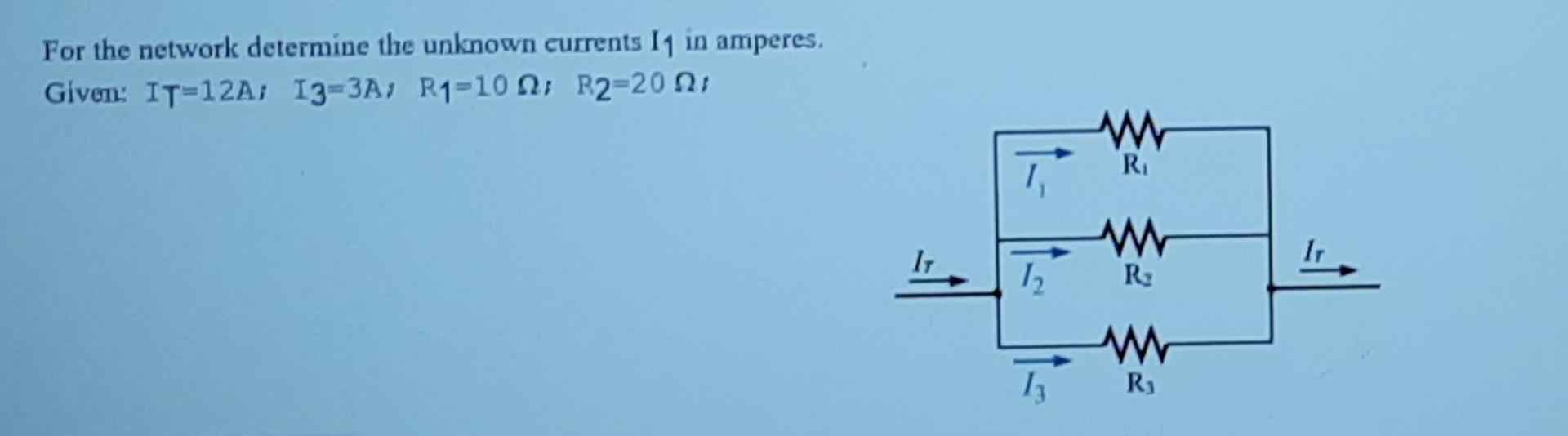 Solved For the network determine the unknown currents 11 in | Chegg.com