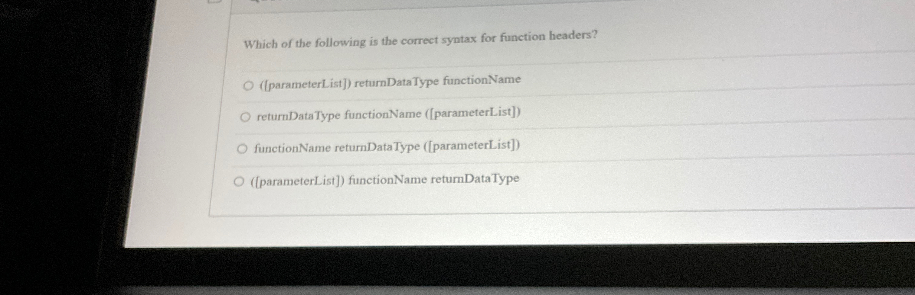 Solved Which Of The Following Is The Correct Syntax For