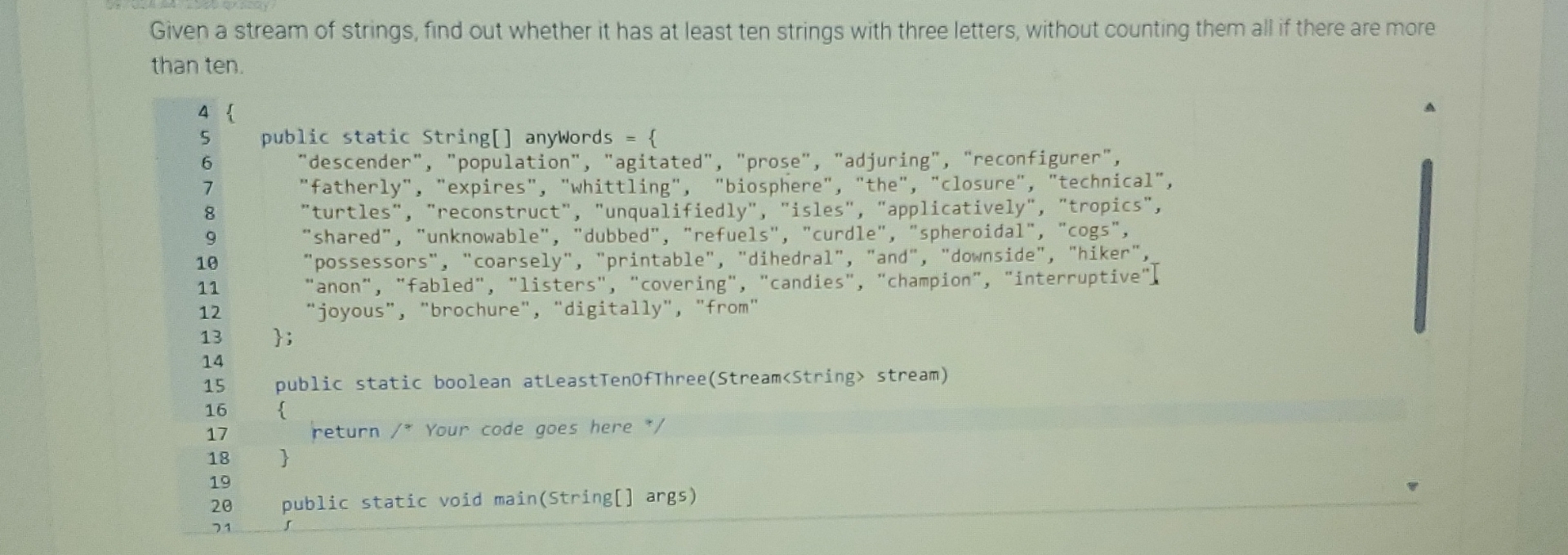 Solved Given a stream of strings, find out whether it has at | Chegg.com