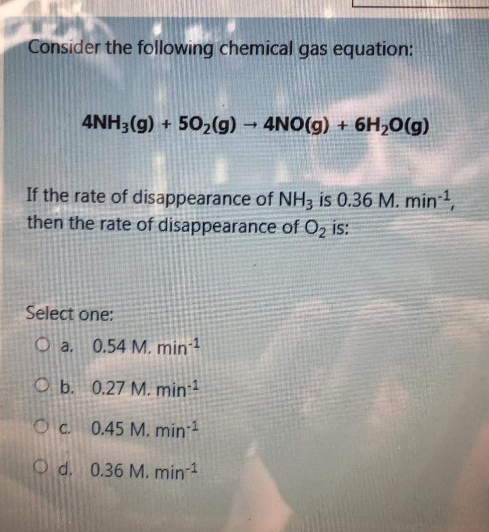 Solved Consider the following chemical gas equation: 4NH3(g) | Chegg.com