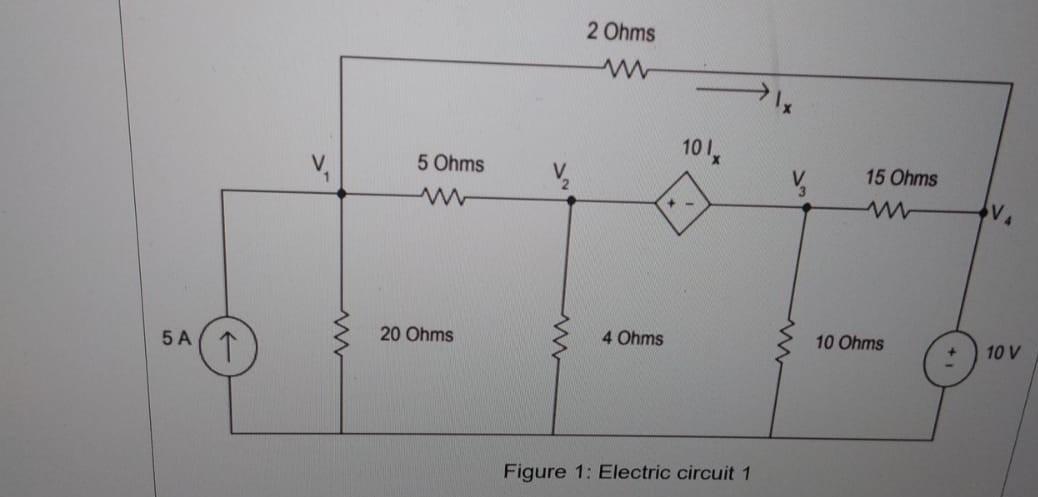 Solved Figure 1: Electric circuit 1 | Chegg.com
