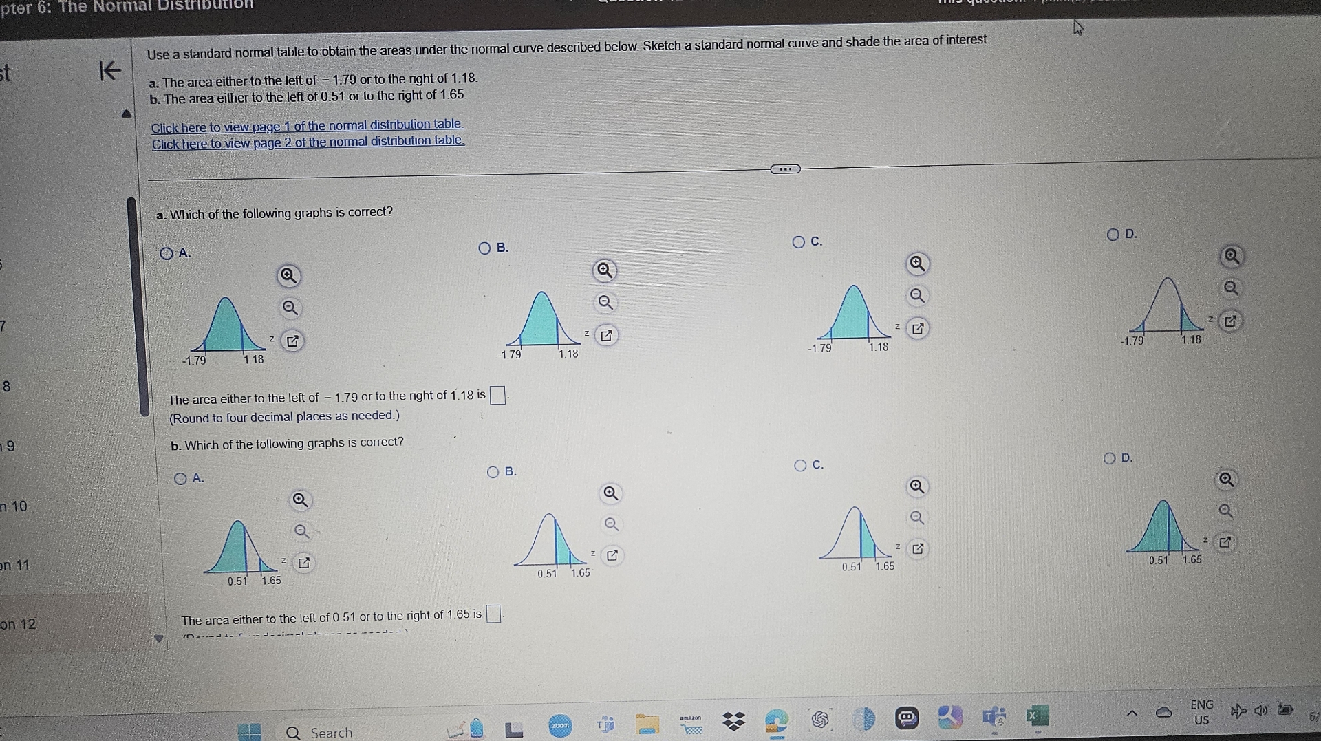 Solved pter 6: The Normar DistrivutionUse a standard normal | Chegg.com