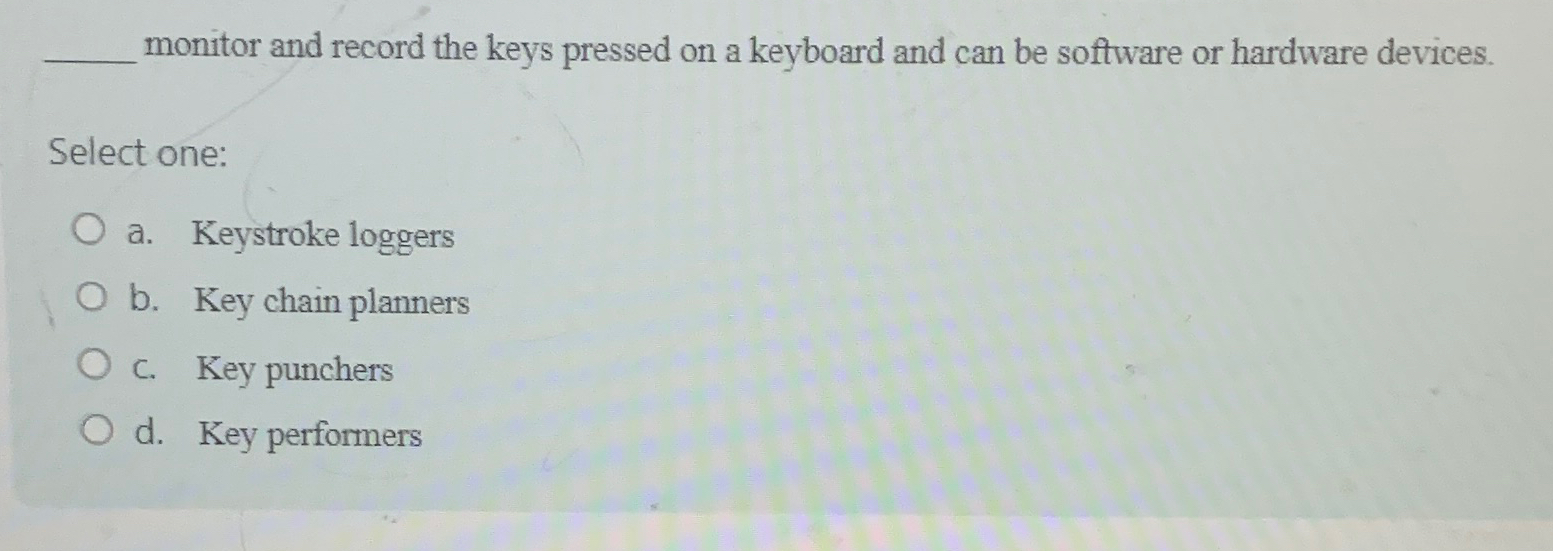 Solved monitor and record the keys pressed on a keyboard and | Chegg.com