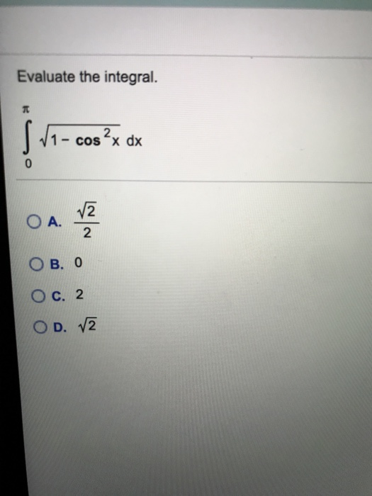 Solved Evaluate the integral. 1 - cos3x dx оооо ~ og | Chegg.com