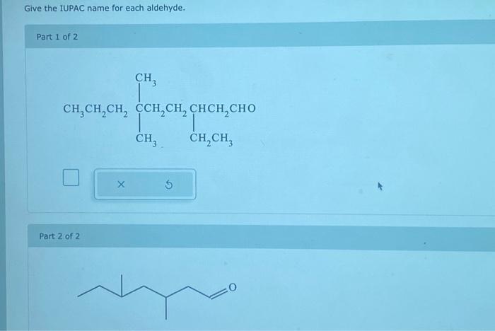 Solved Give the IUPAC name for each ketone. Part 1 of 2 Part | Chegg.com