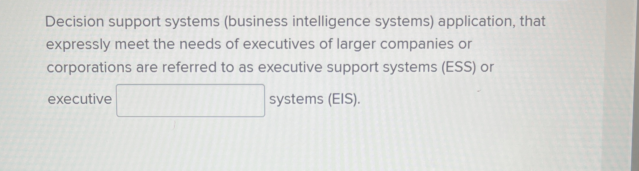Solved Decision support systems (business intelligence | Chegg.com