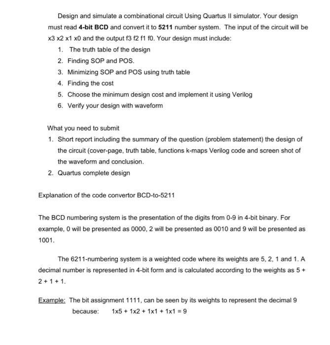 Solved Design and simulate a combinational circuit Using | Chegg.com