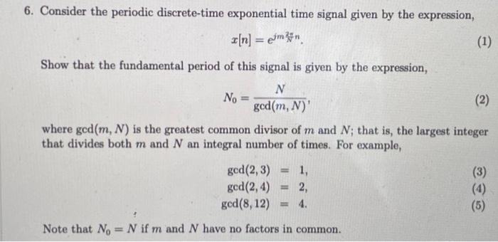 Solved Consider the periodic discrete-time exponential time | Chegg.com