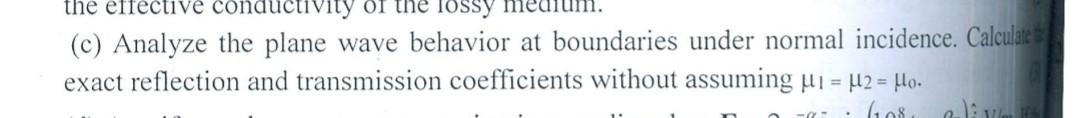 Solved analyse the plane wave behaviour at boundaries under | Chegg.com