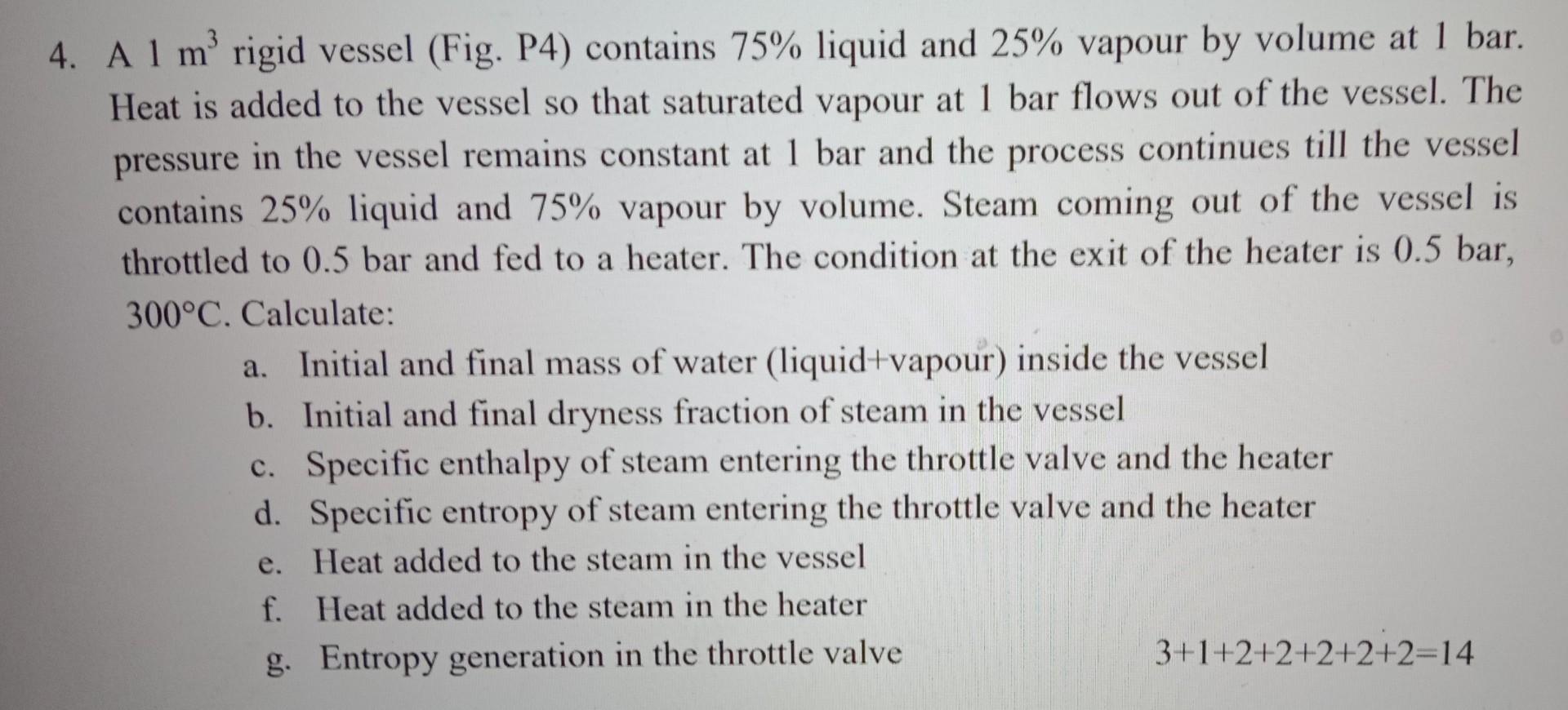 Solved 4. A 1 m3 rigid vessel (Fig. P4) contains 75% liquid | Chegg.com