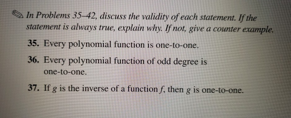 Solved The number 35, Every polynomial function is one - to | Chegg.com