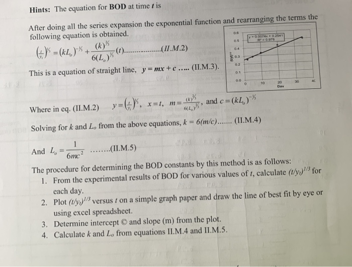 Solved (5) Using Thomas' graphical method, calculate the BOD | Chegg.com