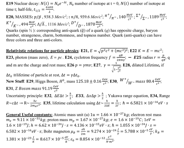 Solved Question 23 (5 points) Particle Physics A particle of | Chegg.com