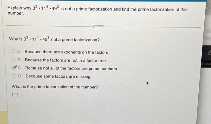Solved Explain why 33.114.493 is not a prime factorization | Chegg.com