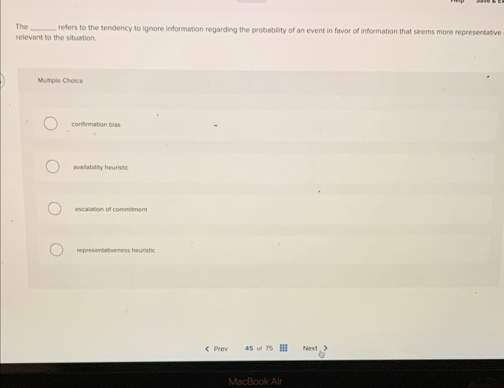 Solved The refers to the tendency to ignore information | Chegg.com