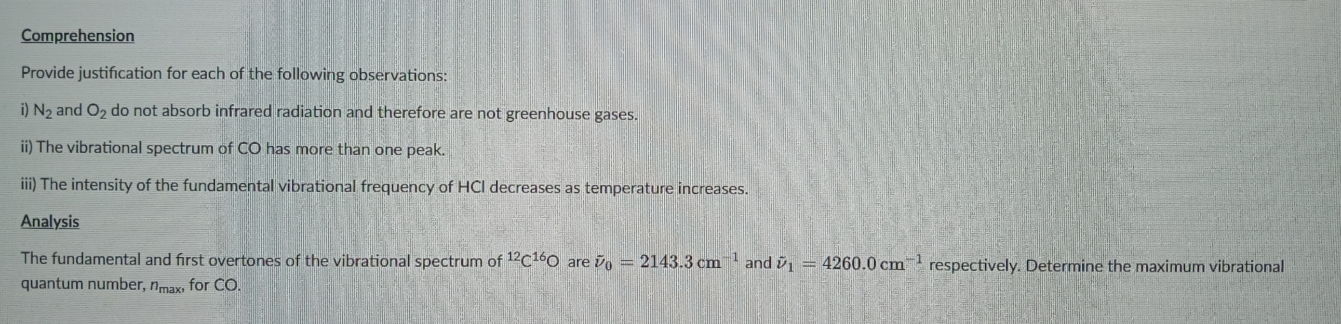 Solved ComprehensionProvide justification for each of the | Chegg.com