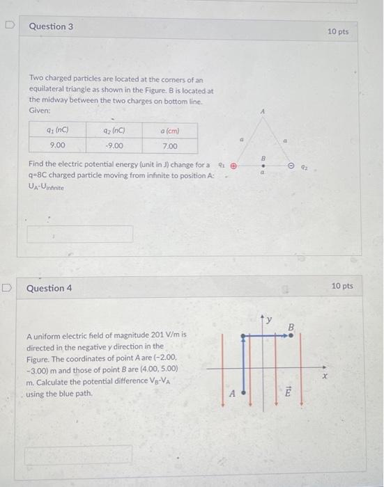 Solved Two charged particles are located at the corners of | Chegg.com