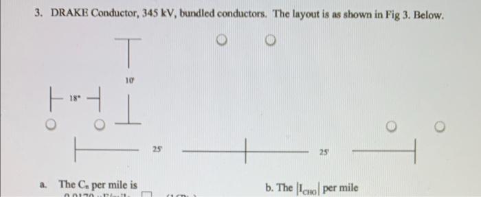 Solved 3. DRAKE Conductor, 345 kV, bundled conductors. The | Chegg.com