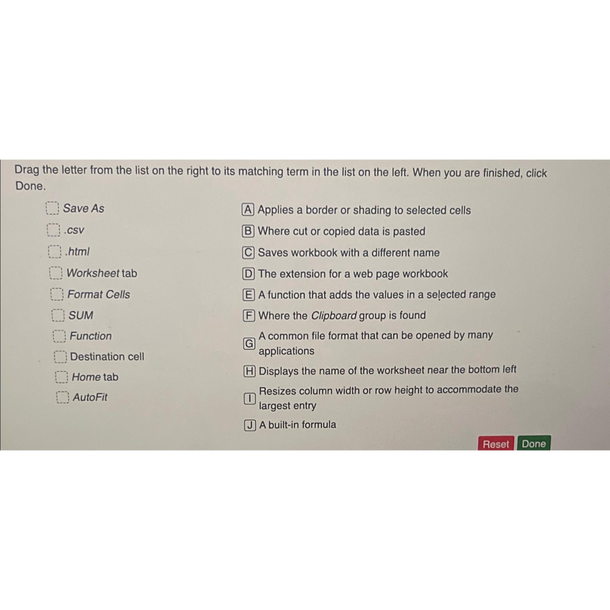 Solved Drag the letter from the list on the right to its | Chegg.com