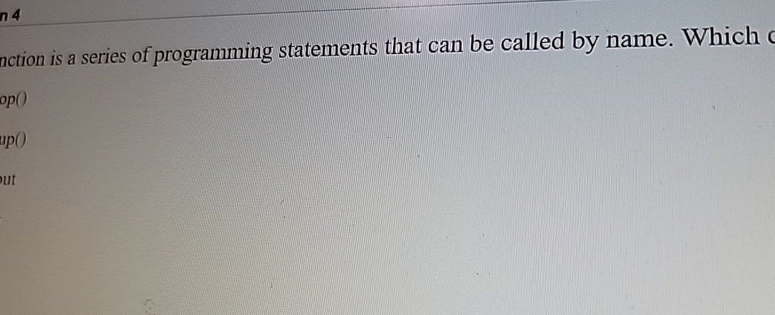 Solved nction is a series of programming statements that can | Chegg.com Solved nction is a series of programming statements that can | Chegg.com