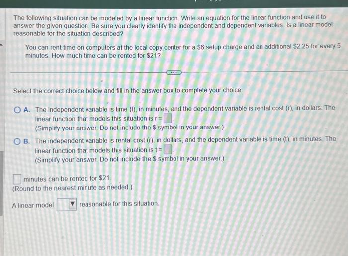 Solved The following situation can be modeled by a linear | Chegg.com