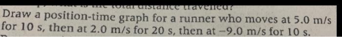 Solved Draw a position-time graph for a runner who moves at | Chegg.com