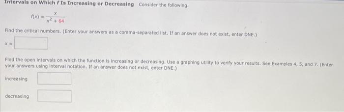 Solved Intervals on Which f Is Increasing or Decreasing | Chegg.com