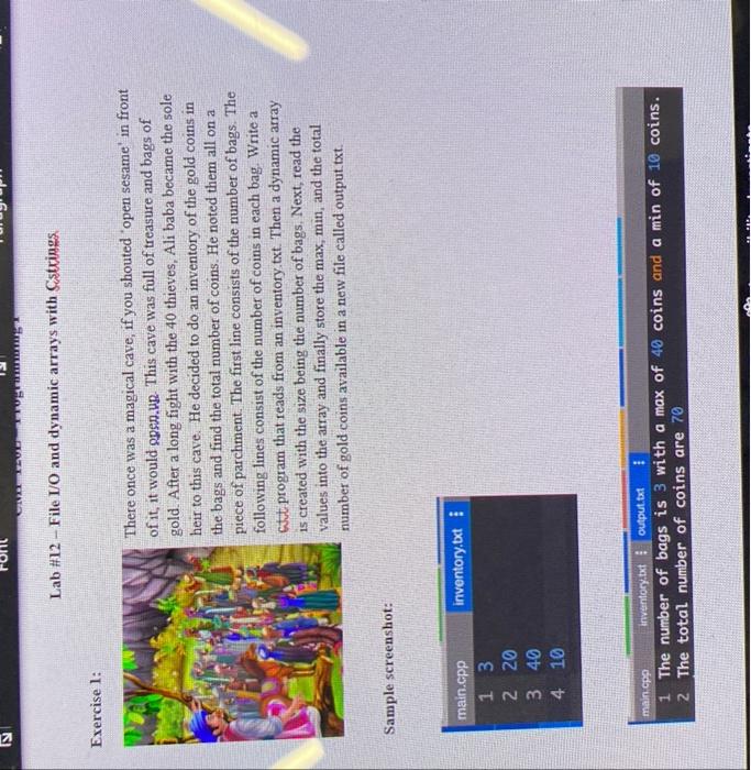 Solved Lab \#12 - File LO and dynamic arrays with Cstriggs | Chegg.com