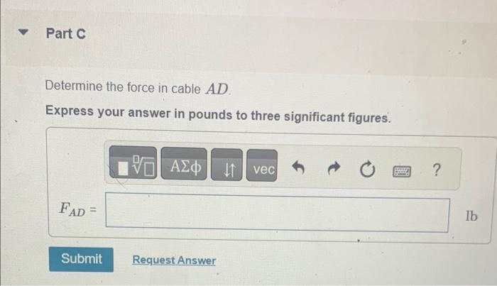 Solved The three cables support the 600-lb load as shown in | Chegg.com
