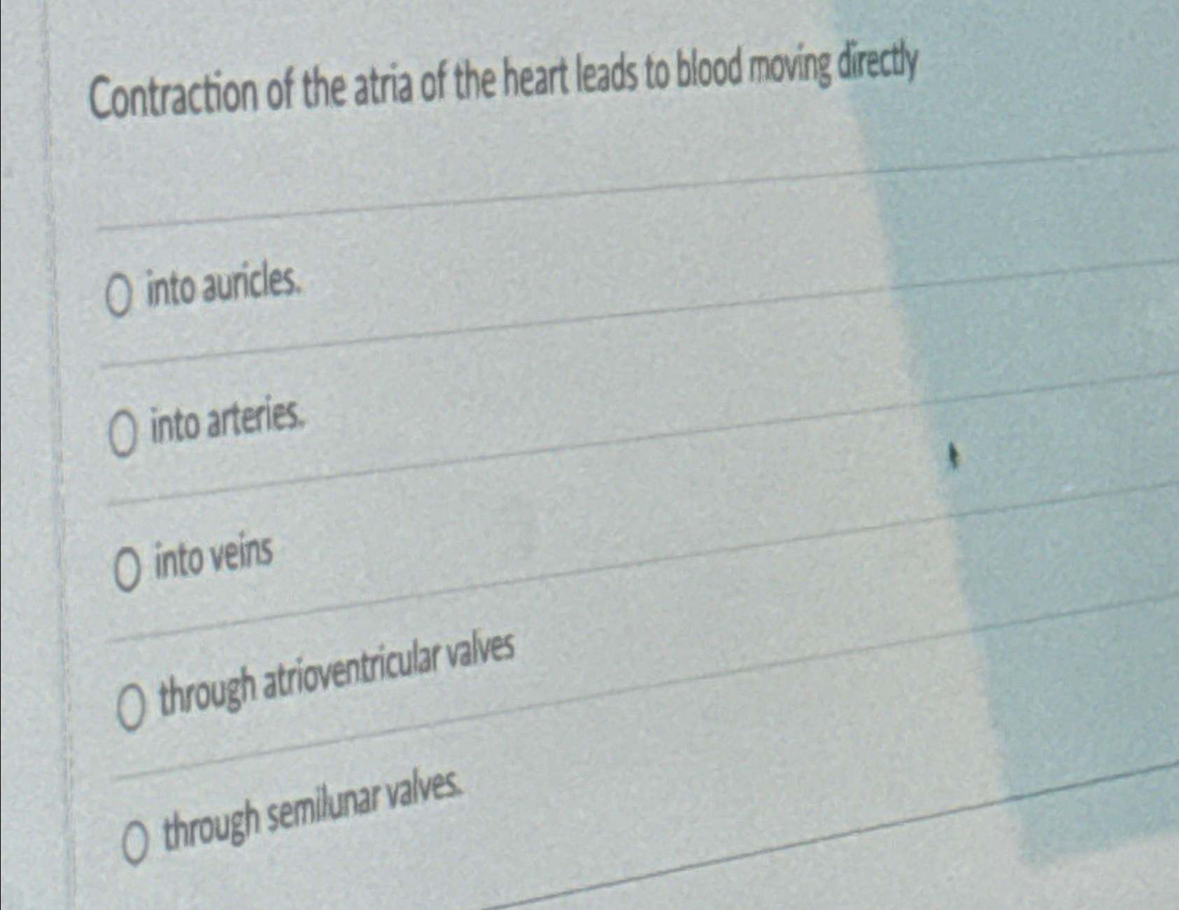 Solved Contraction of the atria of the heart leads to blood | Chegg.com